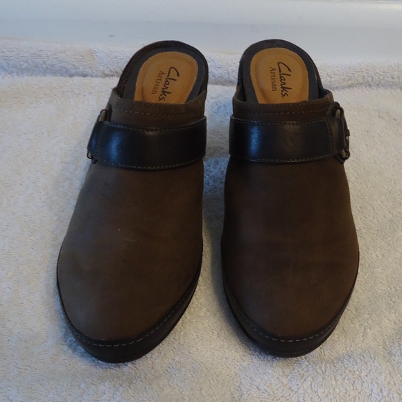 Clarks | Shoes | Clarks Suede Leather Clogs 75m | Poshmark